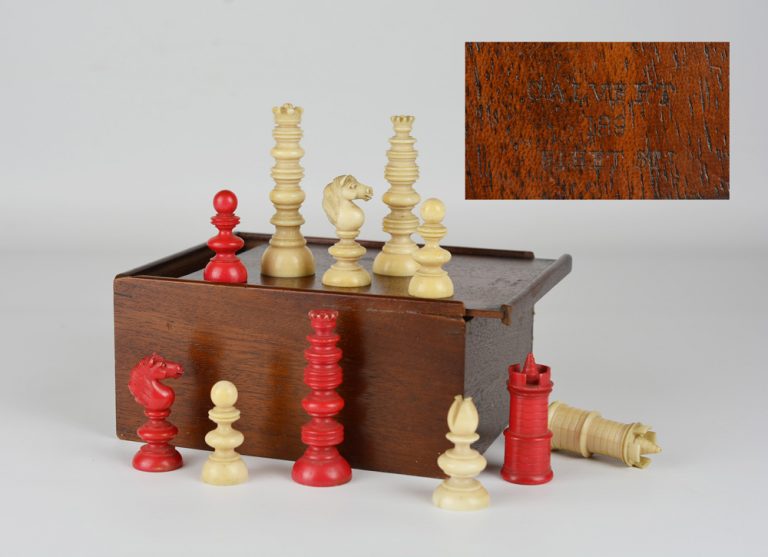 REF1557 Fine Calvert Playing set & Box. - Antique Chess Shop