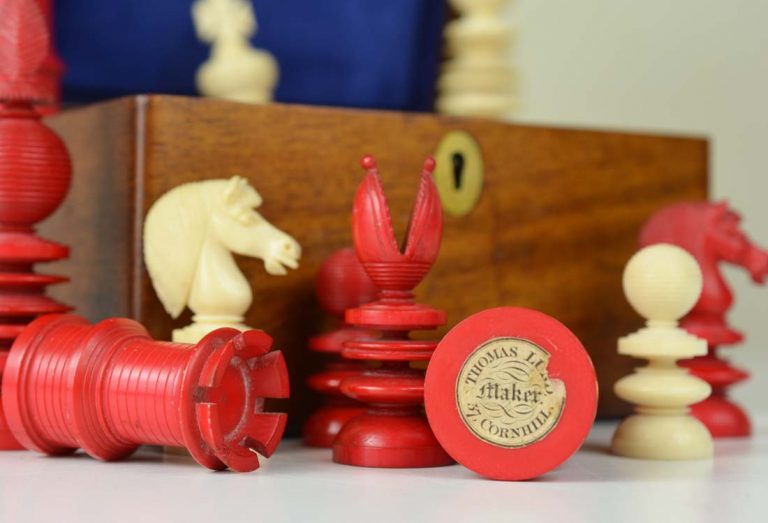 REF1269 Labeled Thomas Lund chess set - Antique Chess Shop